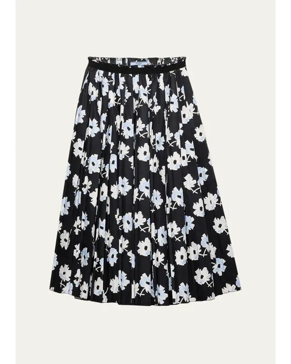 Prada Wildflower Cotton Midi Skirt