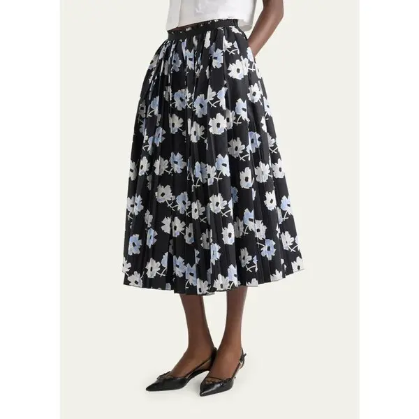Prada Wildflower Cotton Midi Skirt