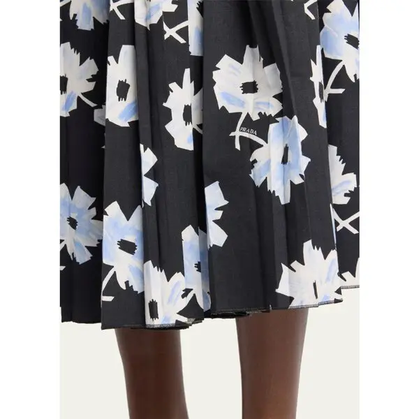 Prada Wildflower Cotton Midi Skirt