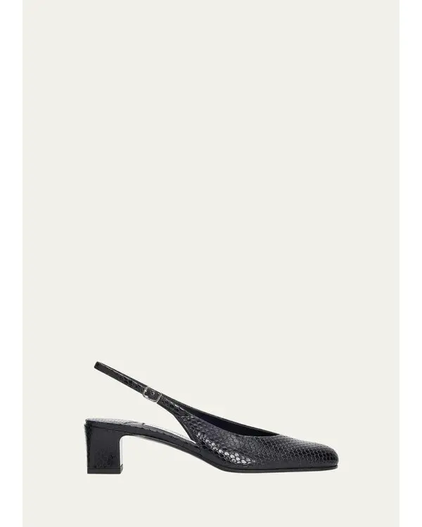 JIMMY CHOO 45mm Eyla Embossed Leather Slingback Pumps