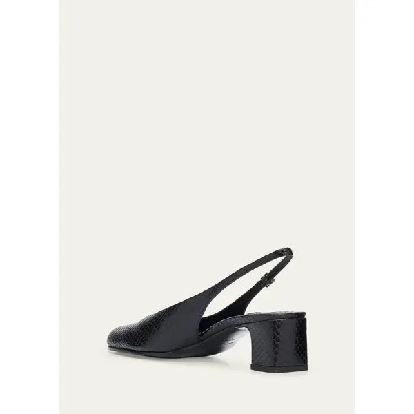JIMMY CHOO 45mm Eyla Embossed Leather Slingback Pumps