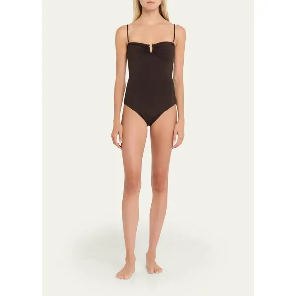 NILI LOTAN Ruched U-ring One-piece Swimsuit