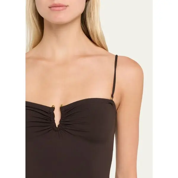NILI LOTAN Ruched U-ring One-piece Swimsuit