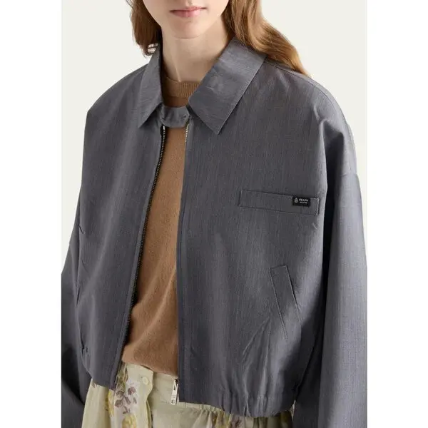 Prada Light Mohair Blouson Jacket - Gris