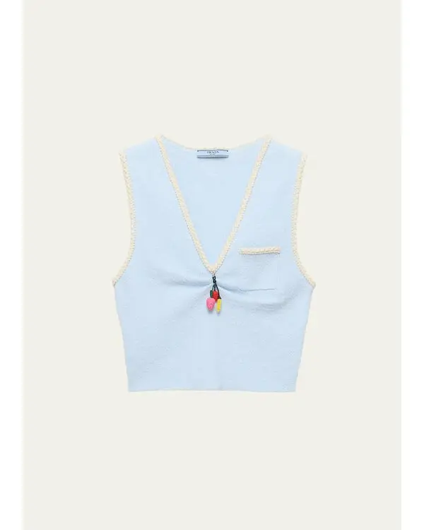 Prada Cotton Boucle Crop Top - F0901 Poll