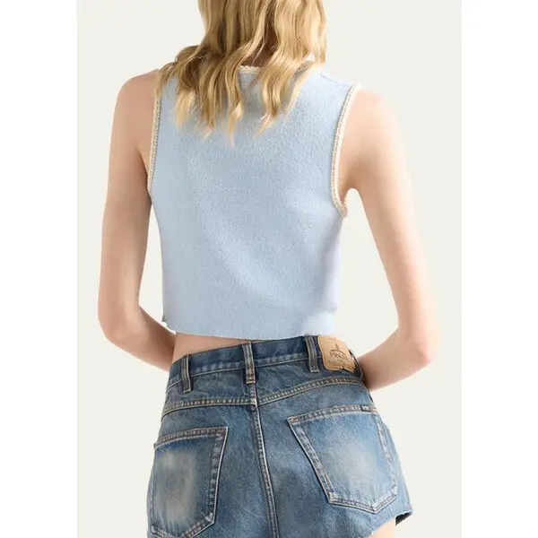 Prada Cotton Boucle Crop Top