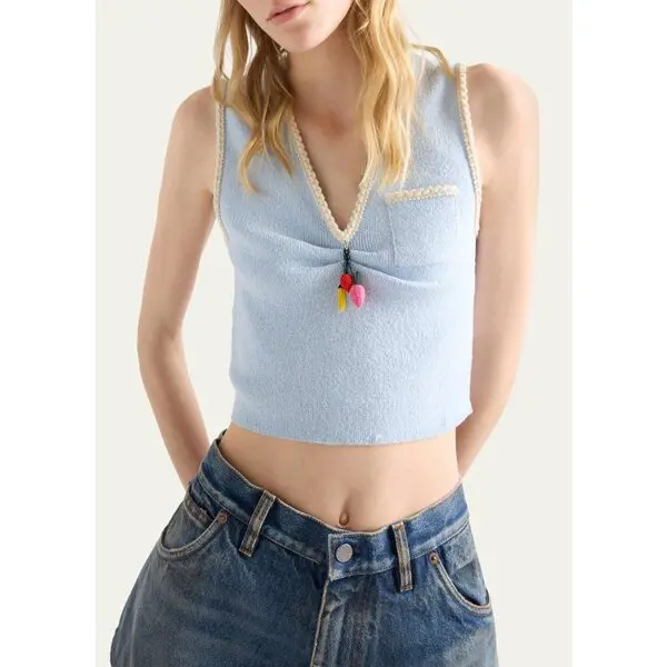 Prada Cotton Boucle Crop Top