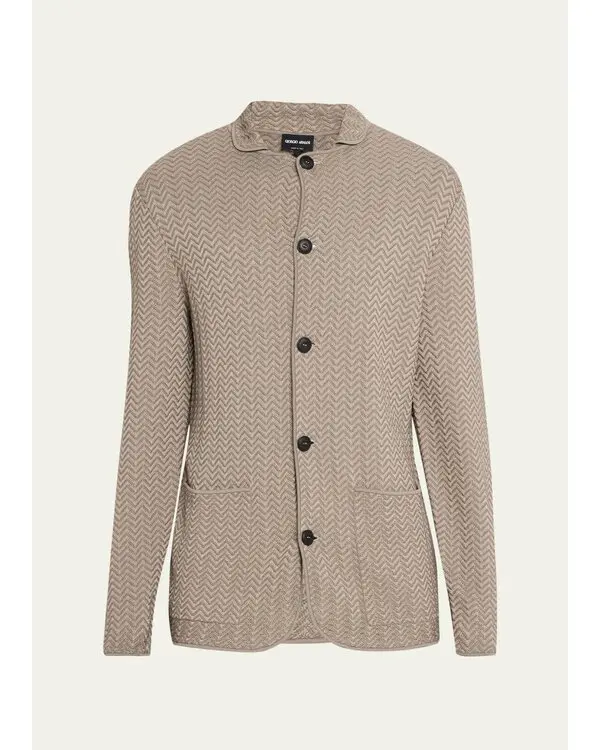 Giorgio Armani Ottoman Chevron Single-breasted Jacket