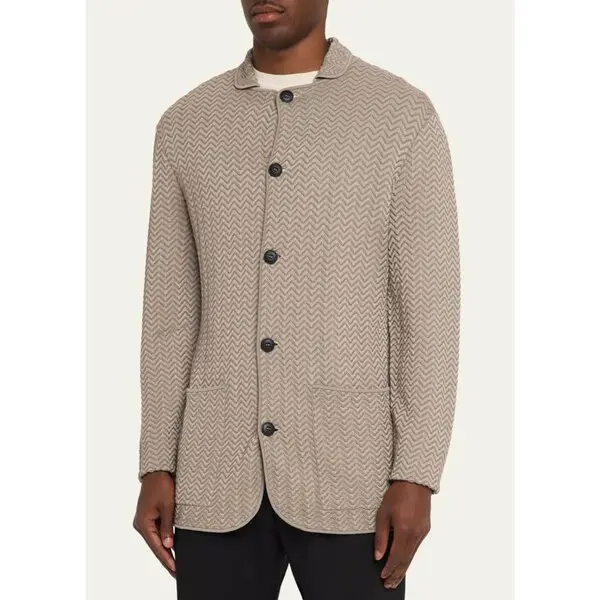Giorgio Armani Ottoman Chevron Single-breasted Jacket