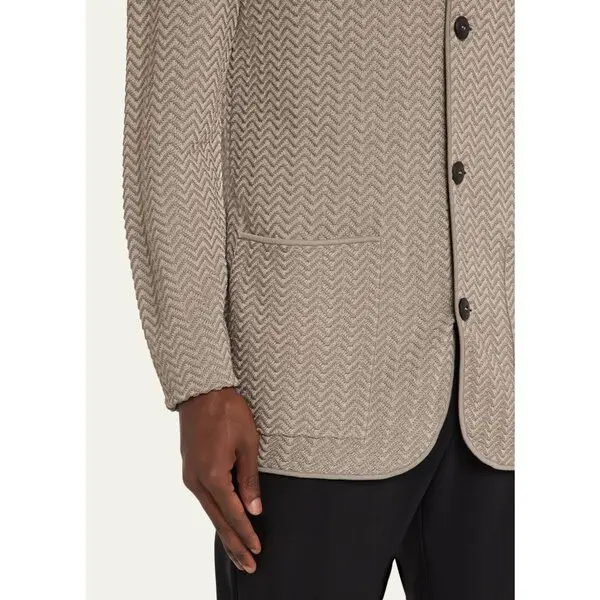 Giorgio Armani Ottoman Chevron Single-breasted Jacket