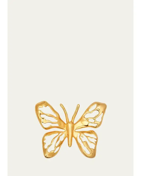 Oscar De La Renta Lace Butterfly Brooch
