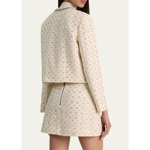 Alice + Olivia Thomasina Embellished Tweed Jacket