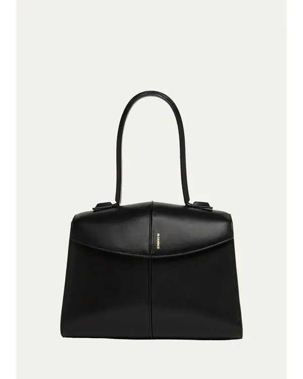 JIL SANDER Linea Leather Top-handle Bag - Black