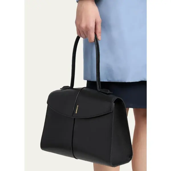 JIL SANDER Linea Leather Top-handle Bag - Black