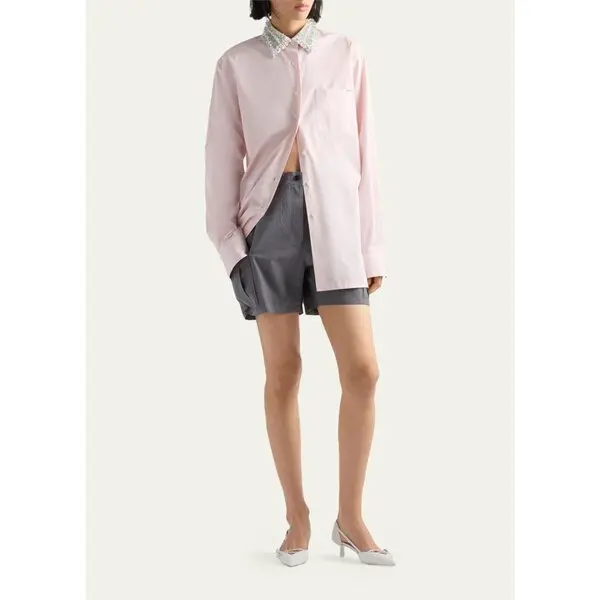 Prada Embroidered Poplin Shirt