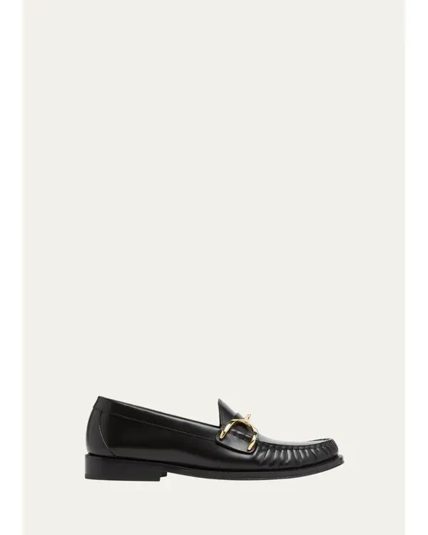 Alexander McQueen Wishbone Leather Moccasin Loafers