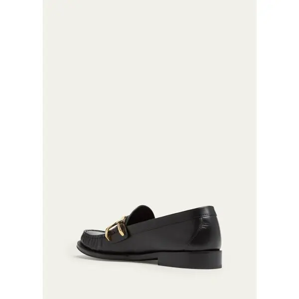 Alexander McQueen Wishbone Leather Moccasin Loafers