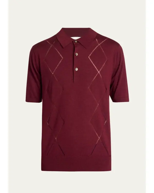 Dries Van Noten Cotton Argyle Wool Polo