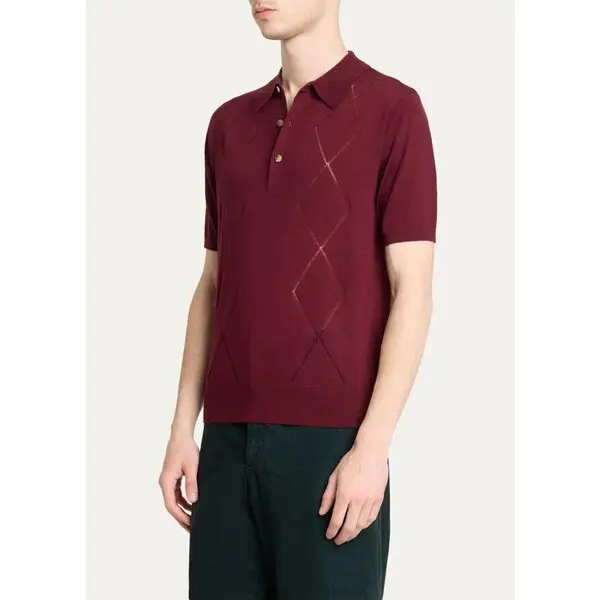 Dries Van Noten Cotton Argyle Wool Polo