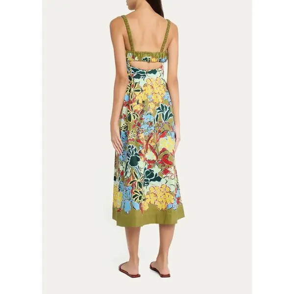 ALEMAIS Solstice Floral Cotton Midi-dress