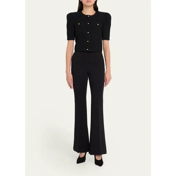 L'Agence Allegra Tweed Short-sleeve Top