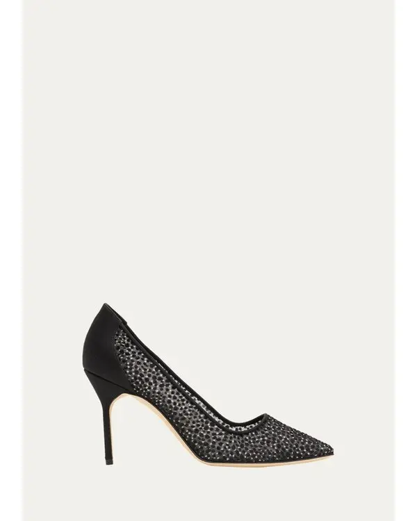 Manolo Blahnik 90mm Bbla Dot Mesh Pumps