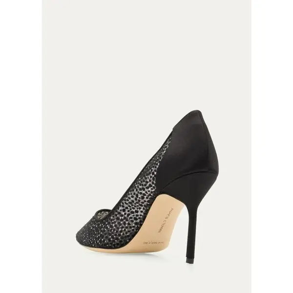 Manolo Blahnik 90mm Bbla Dot Mesh Pumps