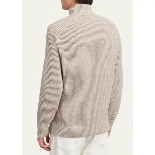 Brioni Ribbed Cotton-blend Mouline Blouson Sweater