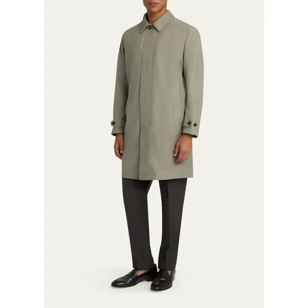 Brioni Silk Button-front Car Coat - Cloud
