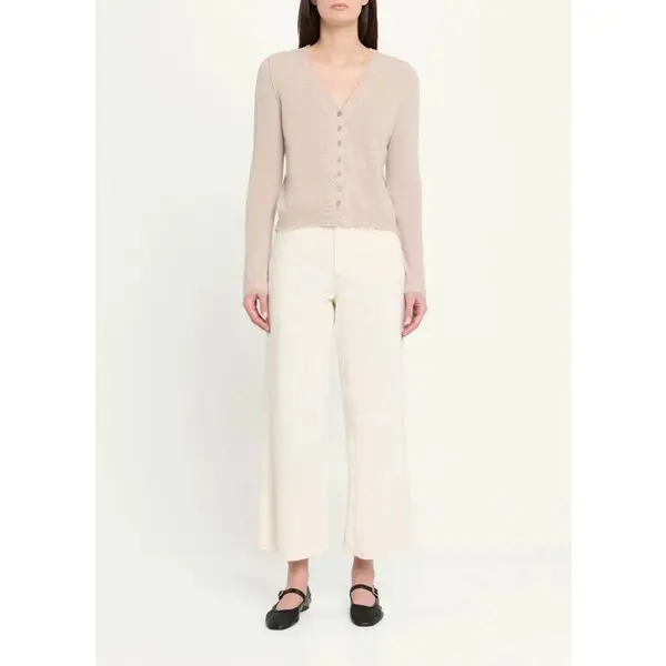 RE/DONE Ruby Lace-trim Cashmere Cardigan