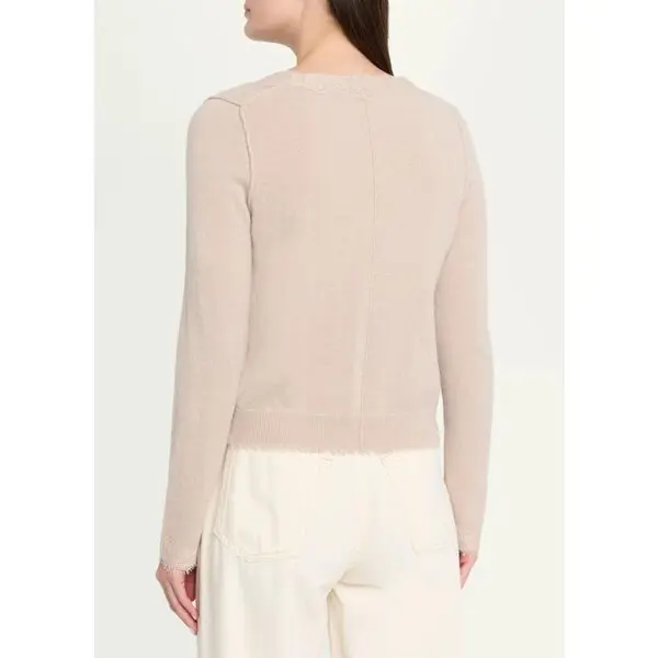 RE/DONE Ruby Lace-trim Cashmere Cardigan
