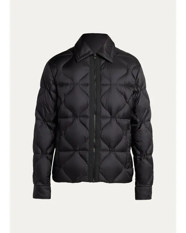 Moncler Ashmere Short Down Shirt Jacket - Black