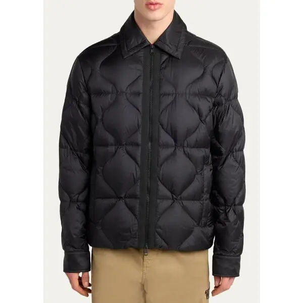 Moncler Ashmere Short Down Shirt Jacket - Black