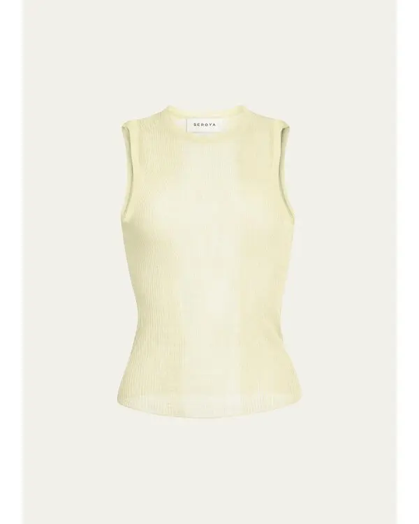 SEROYA Jori Ribbed Semi-sheer Tank Top