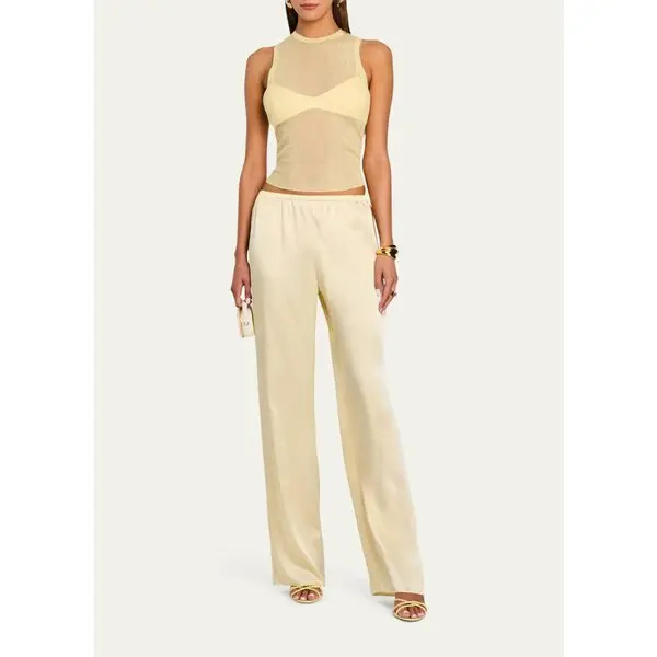 SEROYA Jori Ribbed Semi-sheer Tank Top