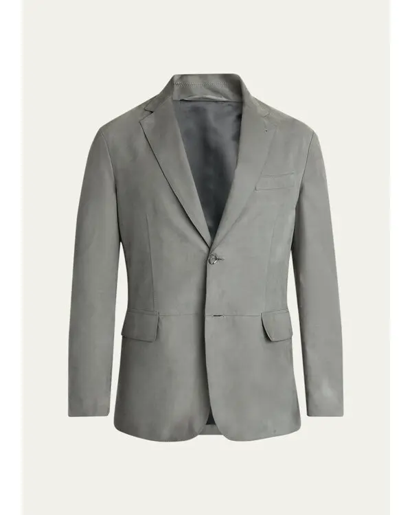 Brioni Monti Nubuck Leather Single-breasted Blazer
