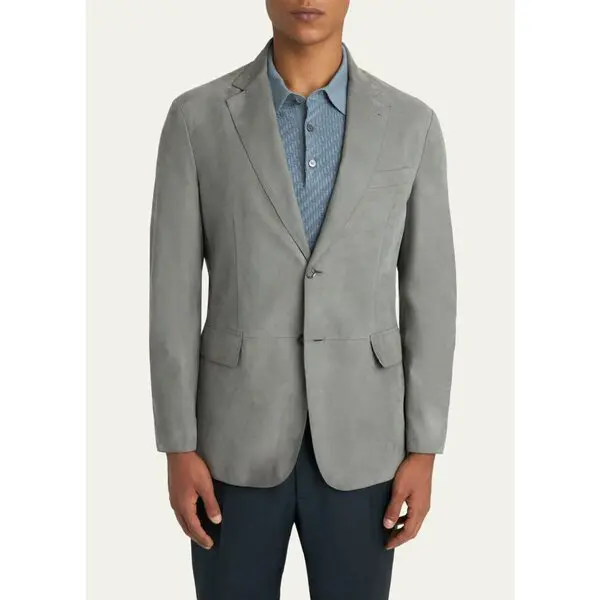 Brioni Monti Nubuck Leather Single-breasted Blazer