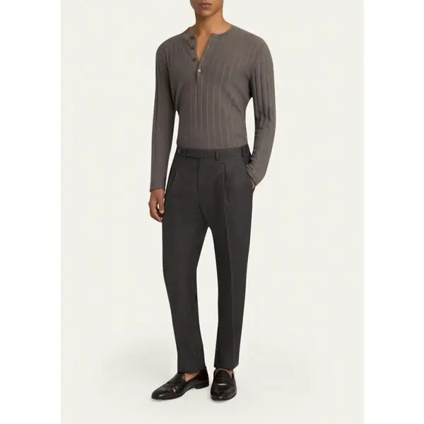 Brioni Cashmere/silk Henley Sweater
