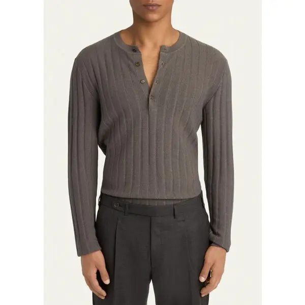 Brioni Cashmere/silk Henley Sweater