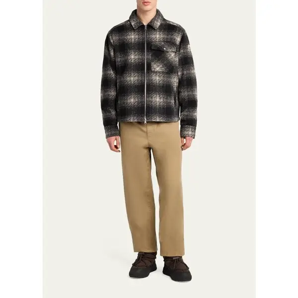 Moncler Buffalo Check Full-zip Shirt Jacket - Check Black