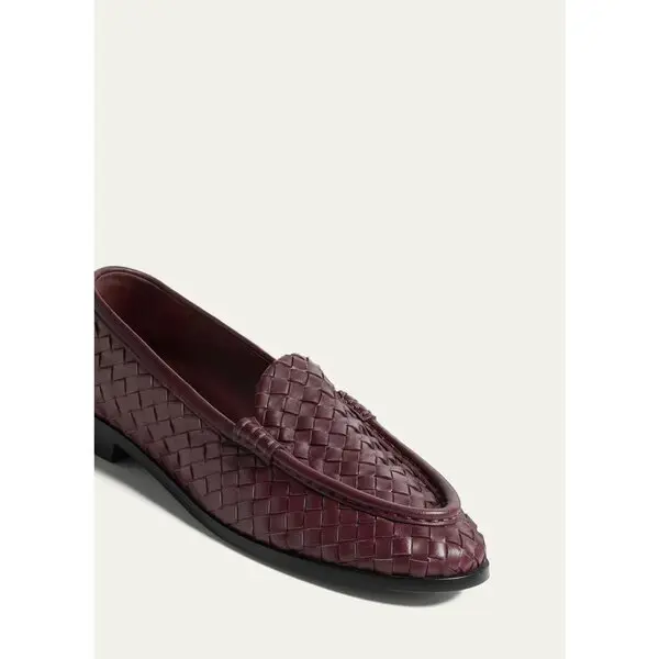 Bottega Veneta Silenzio Intrecciato Leather Loafers - Nero