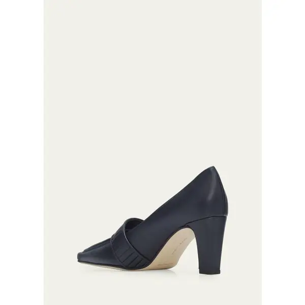 Manolo Blahnik 70mm Mindita Leather Pumps