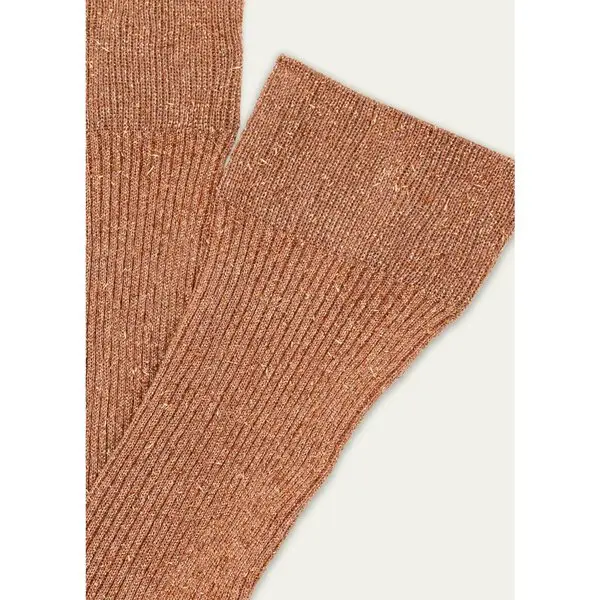 Maria La Rosa Shimmer Rib Knit Mid-calf Socks