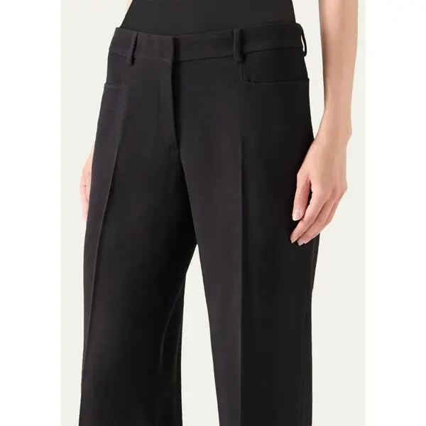 Akris Mikka Wool Tricotine Straight-leg Pants - Espresso