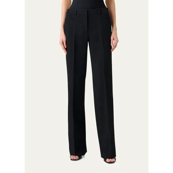 Akris Mikka Wool Tricotine Straight-leg Pants - Espresso
