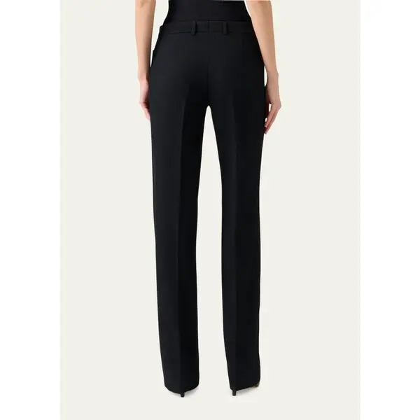 Akris Mikka Wool Tricotine Straight-leg Pants - Espresso