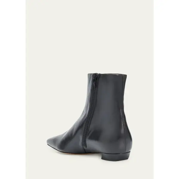 Proenza Schouler Trap Flat Leather Ankle Boots