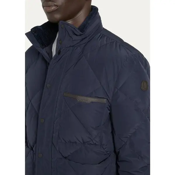 Moncler Aquaflect Quilted Leather-trim Jacket