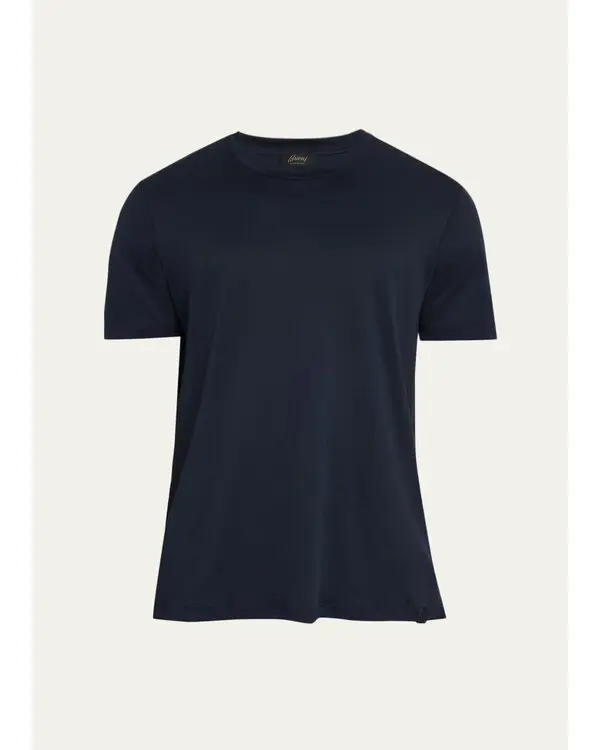 Brioni Sea Island Cotton Crewneck T-shirt - Royal