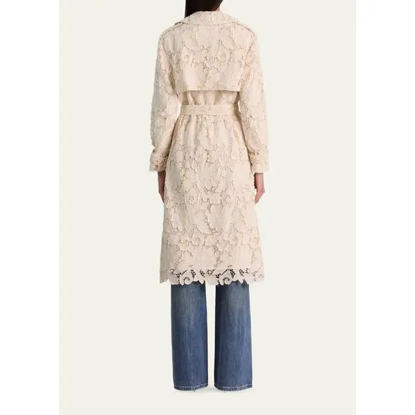 Alice + Olivia Keith Eyelet Midi Trench Coat